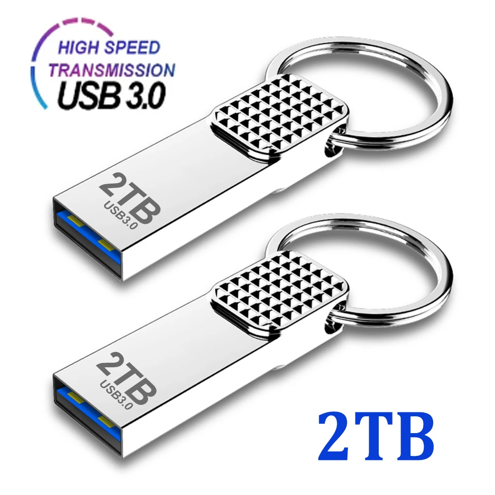 Pen Drive de Alta Velocidade, Metal, USB 3.0, 1TB, 2TB, Memory Stick de ...