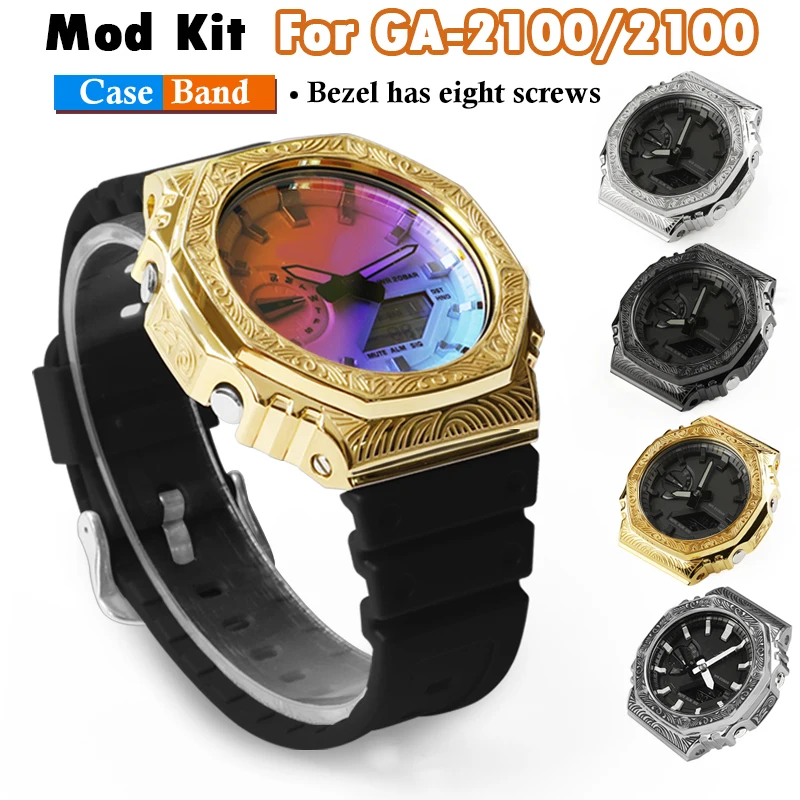Carved-Pattern-GA2100-GA2110-GAB2100-Mod-Kit-For-Casioak-Watch ...