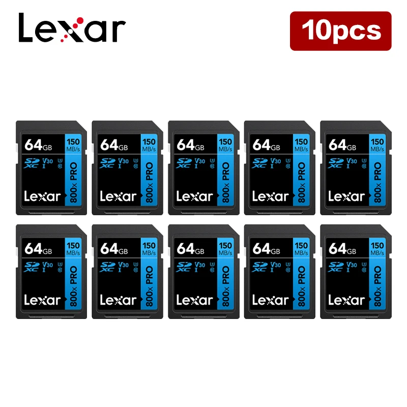 Lexar-SD-card-Flash-Memory-Capacity-32GB-64GB-128GB-SDXC-800X-Pro-High ...