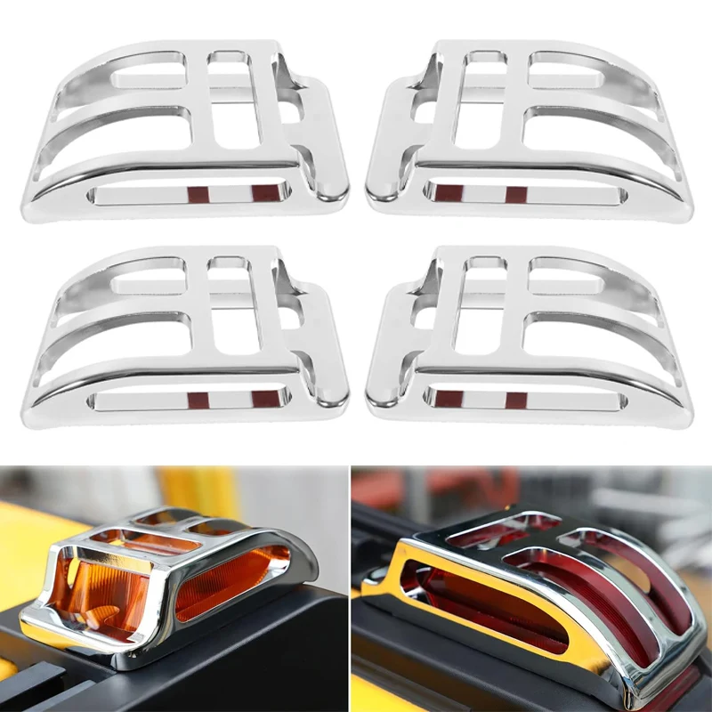 For-Hummer-H2-Chrome-Billet-Top-Corner-Marker-Light-Guards-Cages-Cover ...