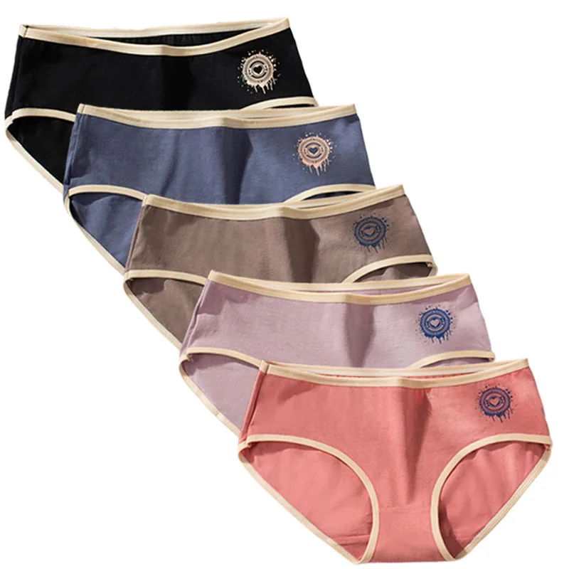 5 Pcs/Lot Adolescent Girls Cotton Briefs Comfortable Young Girl ...