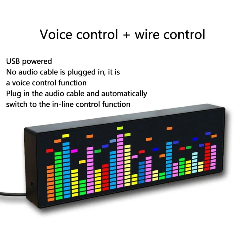 1PCS-LED-Light-Stereo-Music-Spectrum-Electronic-Clock-Voice-Rhythm-Car ...