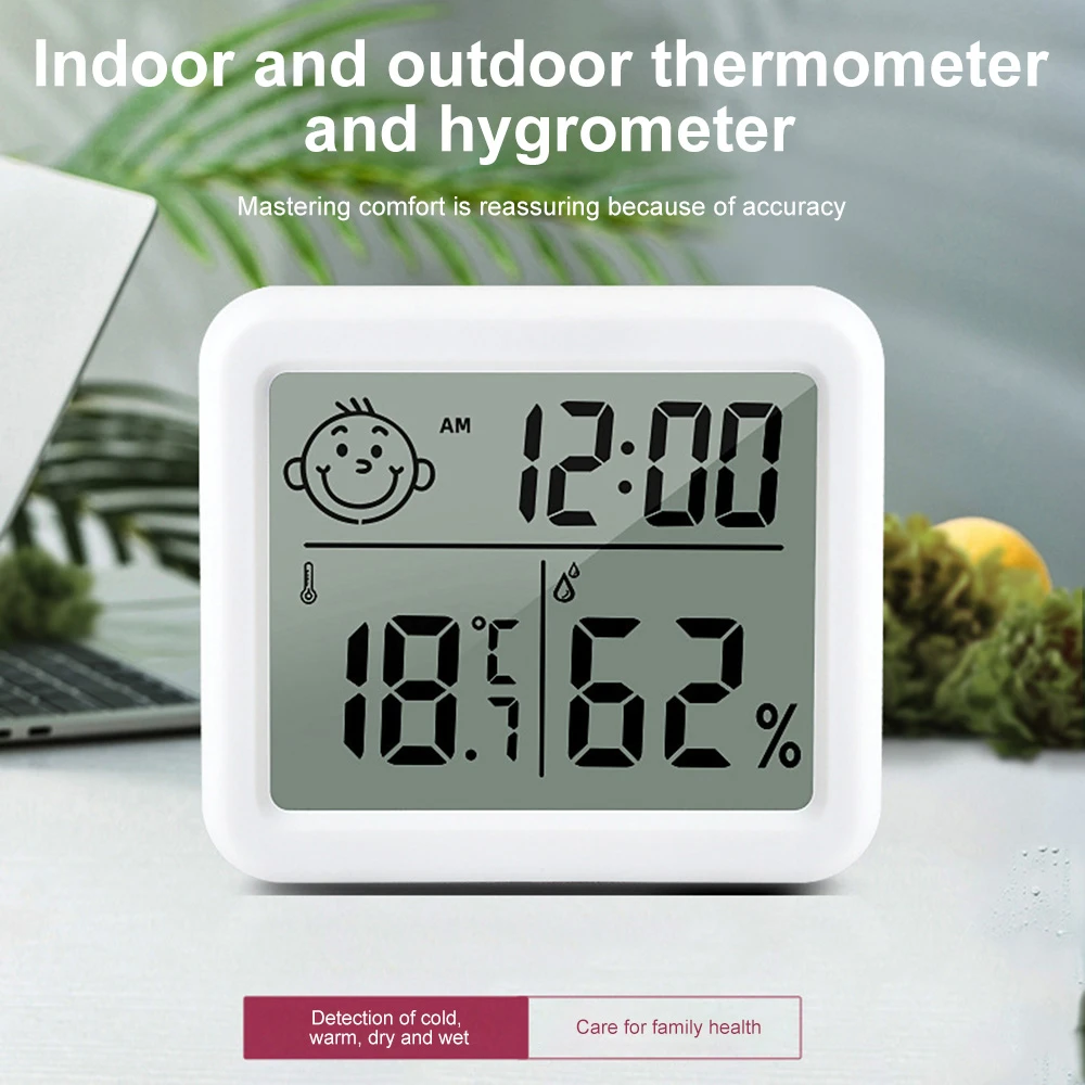 Mini LCD Digital Clock Thermometer Hygrometer Outdoor Indoor Room ...