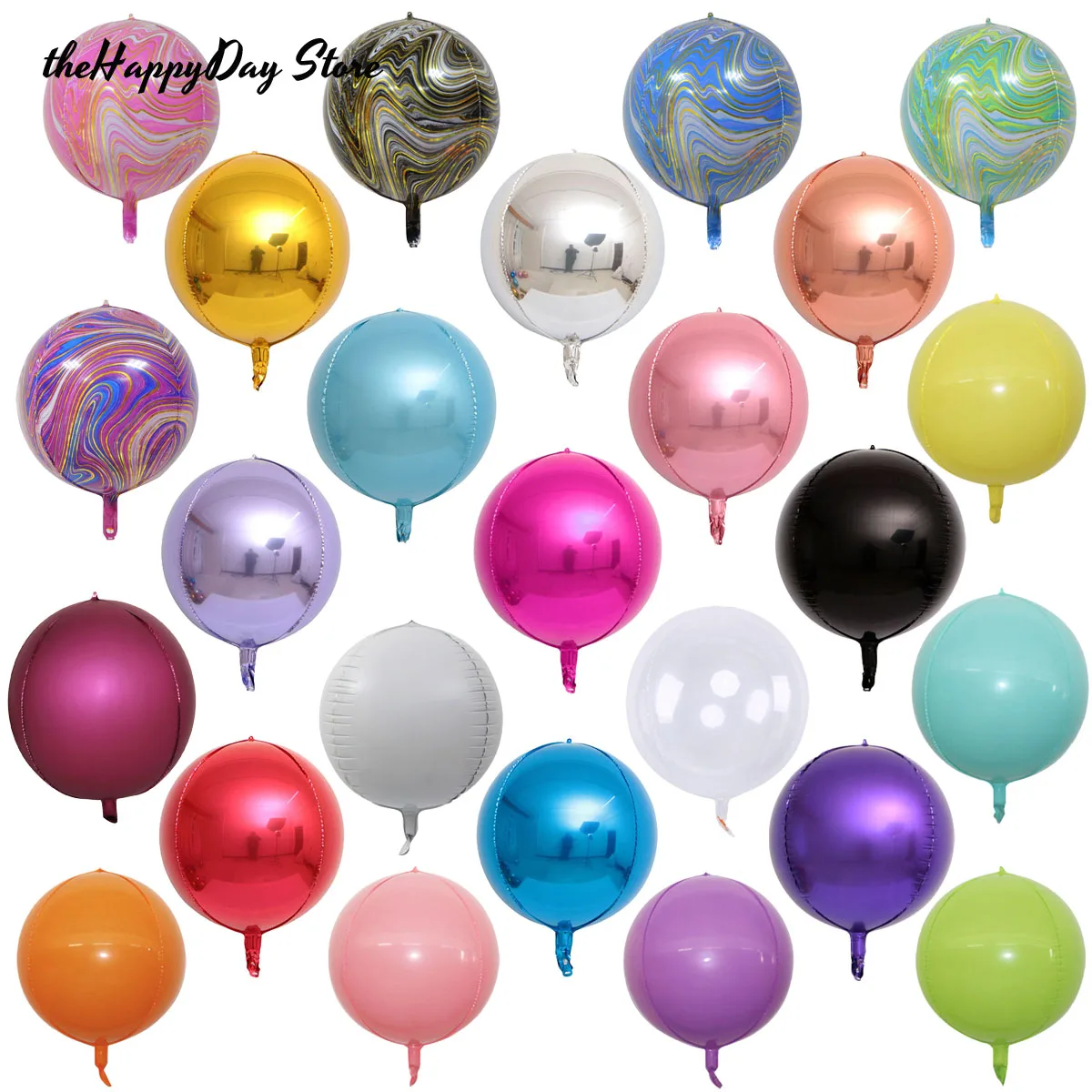 20-10Pcs-4D-Round-Foil-Balloons-10-18-22inch-Metallic-Rose-Gold-Silver ...