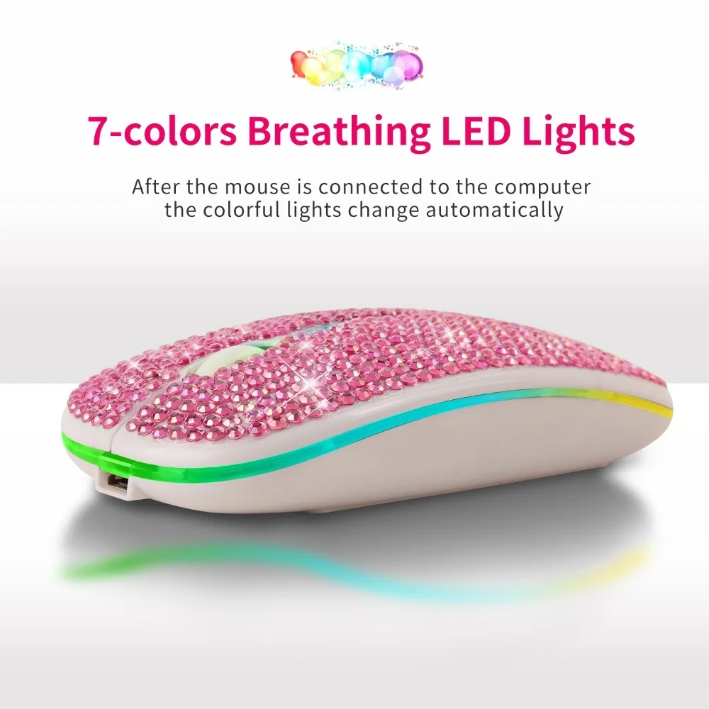 Girls-Silent-2-4G-Bluetooth-Diamond-Wireless-Mouse-LED-Backlit-USB ...