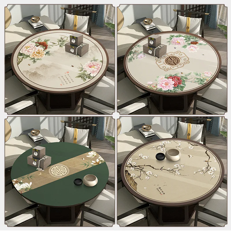 Chinese-Traditional-Round-Table-Cloth-Home-Textiles-Mat-Pu-Leather ...