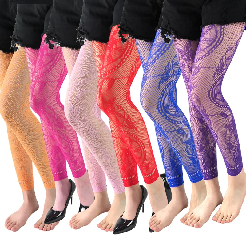 Women-s-Colored-Retro-Style-Patterned-High-Waist-Fishnet-Footless-Tights-Girls-Leggings ...