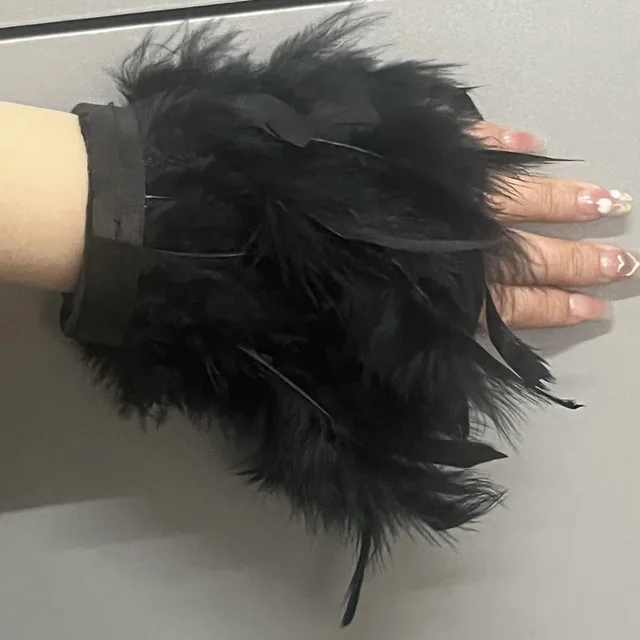 Ostrich Feather Cuff for women Feather cuffs for wrist Elegant feather ...