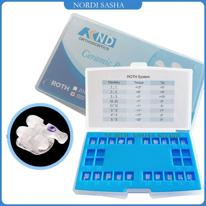 20 Pcs/Box Dental Self-Ligating Orthodontic Ceramic Bracket Roth & MBT ...
