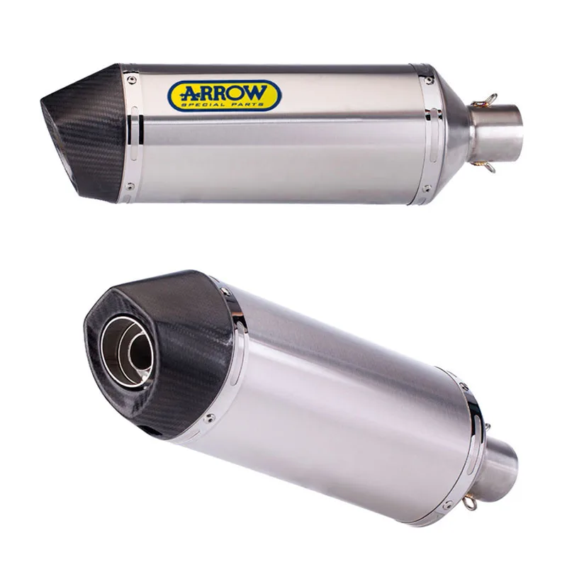 51mm-Motorcycle-Exhaust-Muffler-ARROW-Stainless-Steel-Carbon-Fiber-Pipe ...