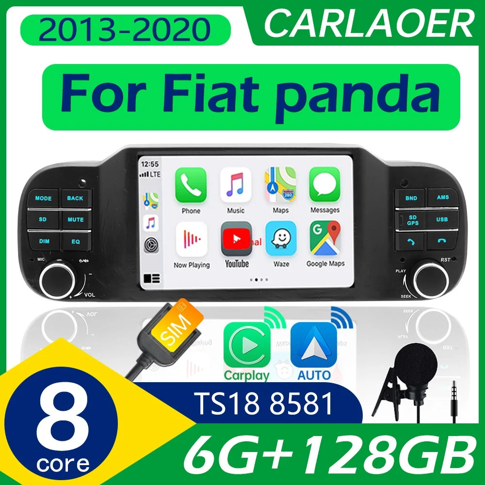 1 din Android Car Radio Multimedia For Fiat Panda 2013 - 2020 Auto ...