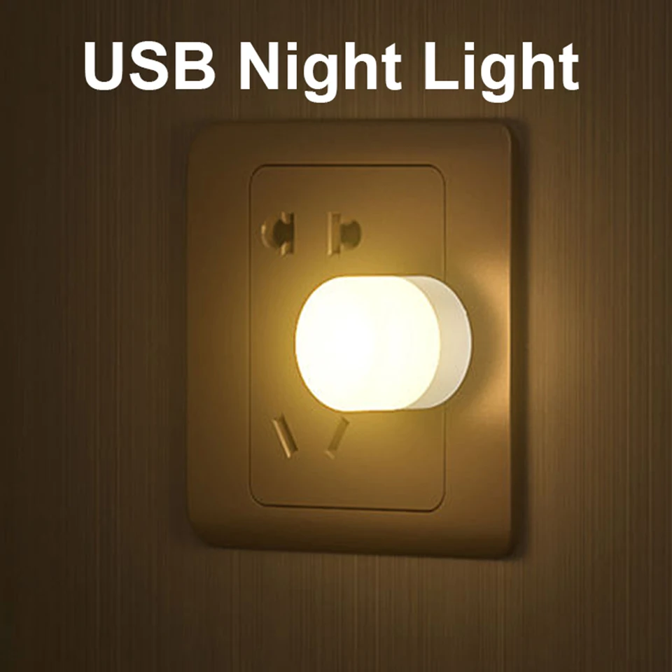 미니 Usb 플러그 램프 휴대용 Led 야간 조명 소형 원형 램프 컴퓨터 파워 뱅크 눈 보호 책 독서등