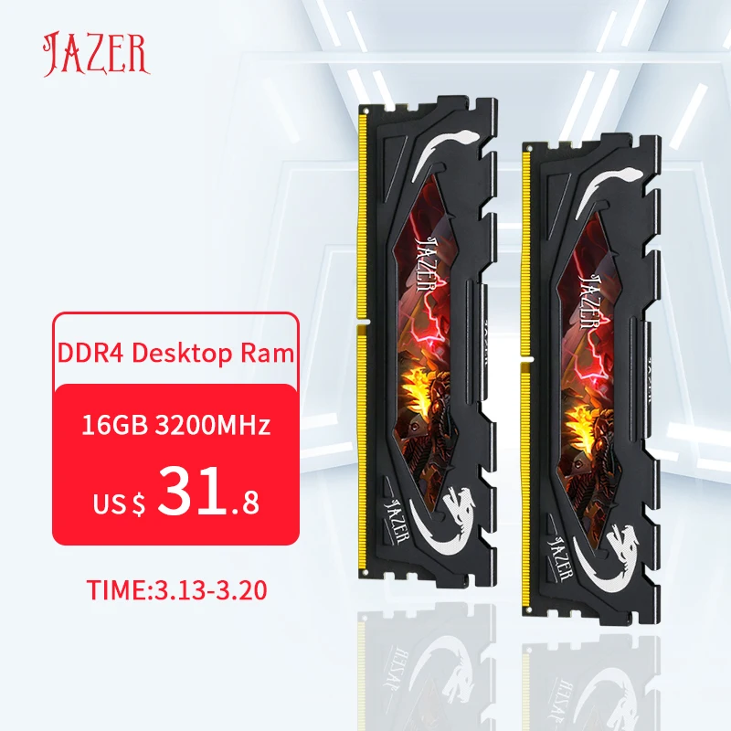JAZER Memoria Ram DDR4 8gb 2666MHz 16gb 3200MHz 3600MHz Desktop Memory ...