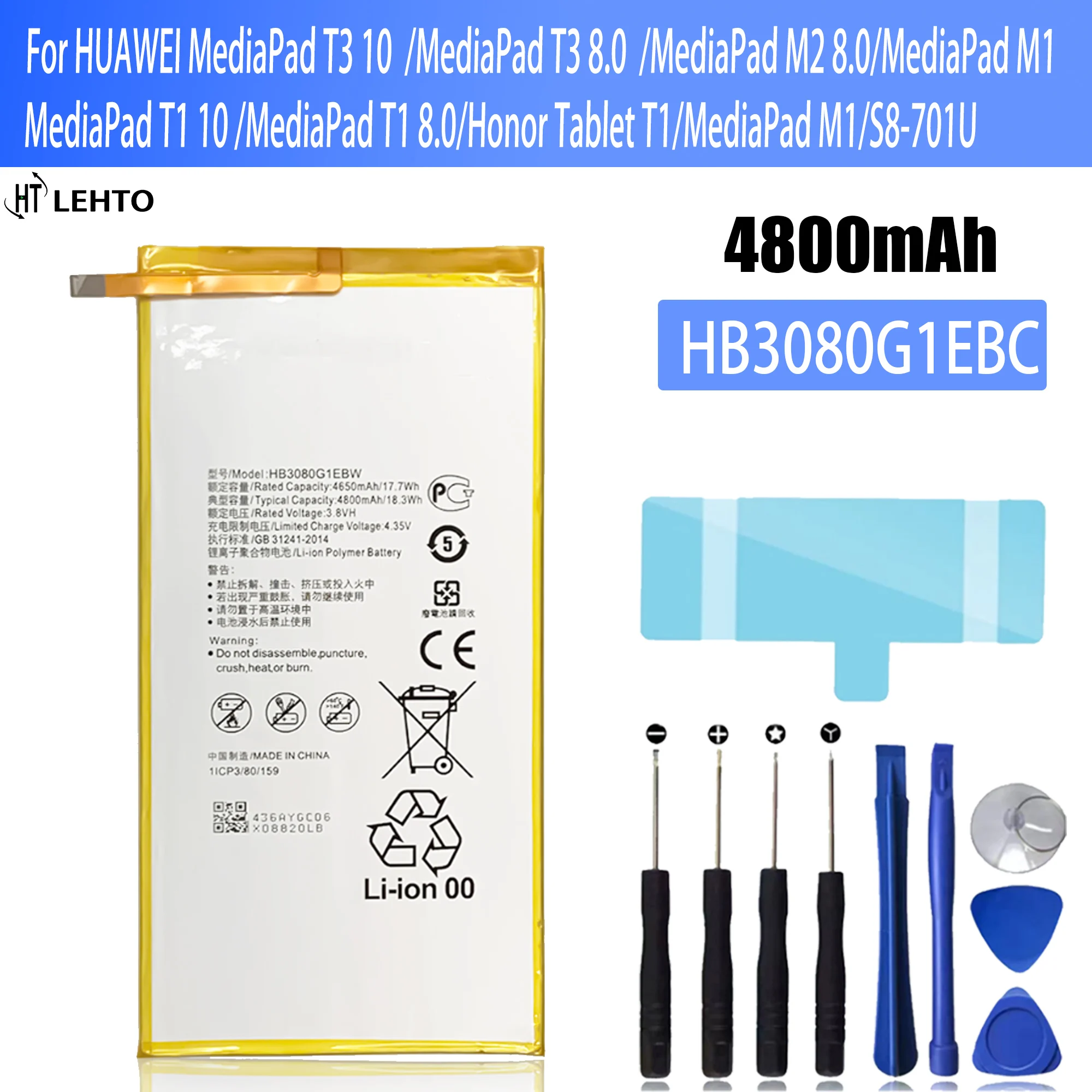 Original-Capacity-HB3080G1EBW-Tablet-Battery-For-Huawei-MediaPad-M2-M1 ...