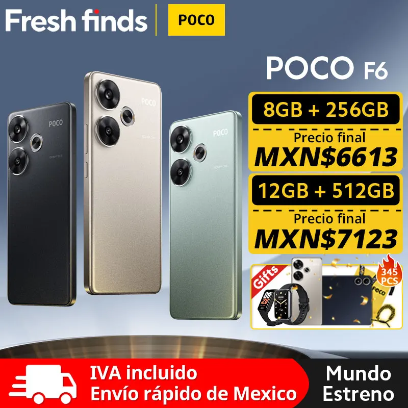 POCO-F6 Smartphone versão global, telefone Snapdragon, 256GB, 512GB ...