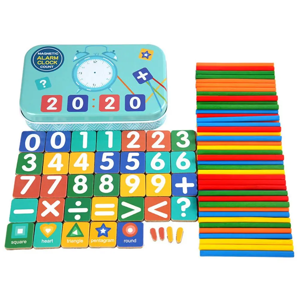 Preschool-Clock-Geometry-Magnetic-Math-Toy-Counting-Sticks-Mathematics ...