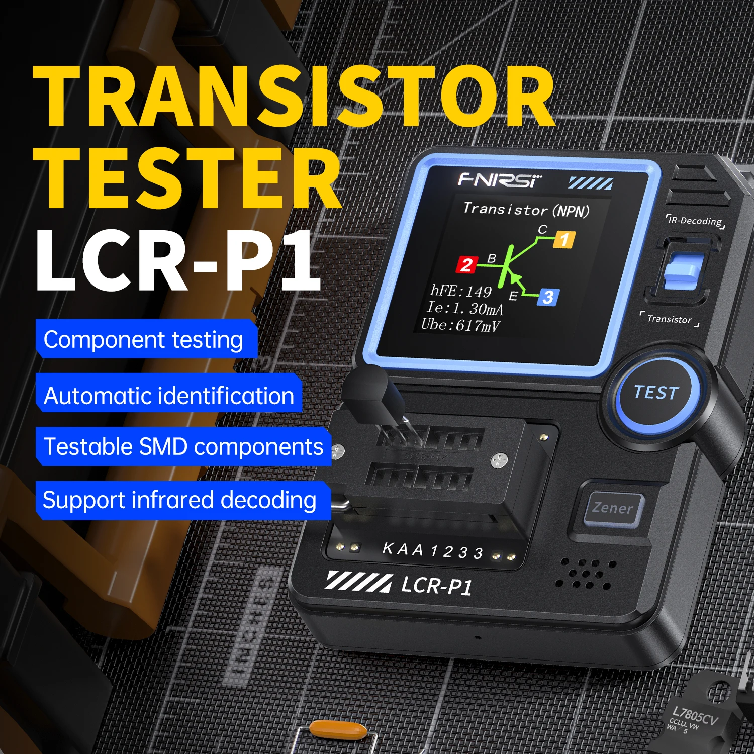 FNIRSI-LCR-P1-Transistor-Tester-LCR-ESR-Meter-MOSFET-NPN-PNP-SMD ...