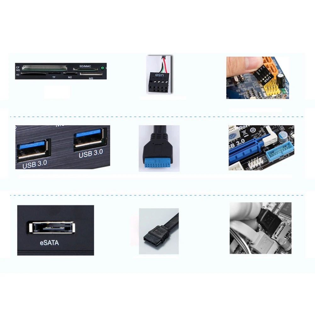 Lecteur de carte interne multi-ports USB 3.0, eSATA, type-c, TF, SD ...