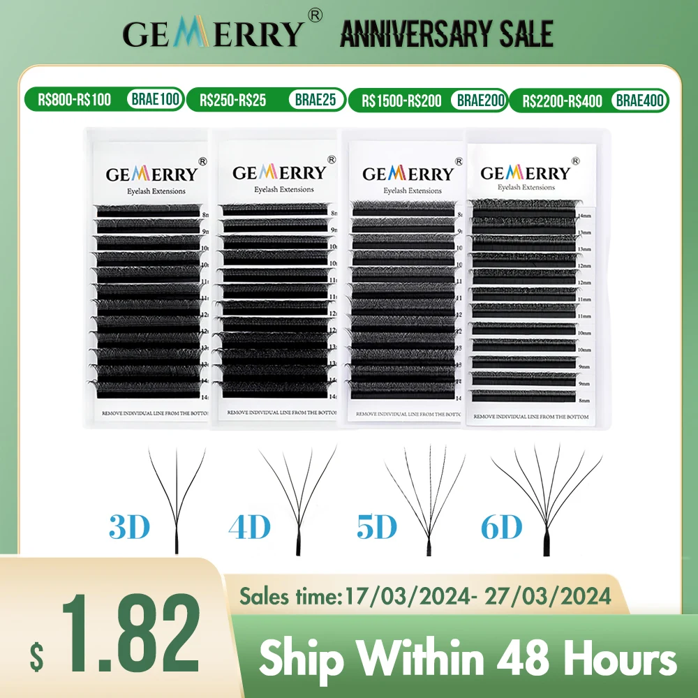 Gemerry-3D-4D-5D-6D-W-Shape-Lashes-Extension-Premade-Volume-Fan-Natraul ...