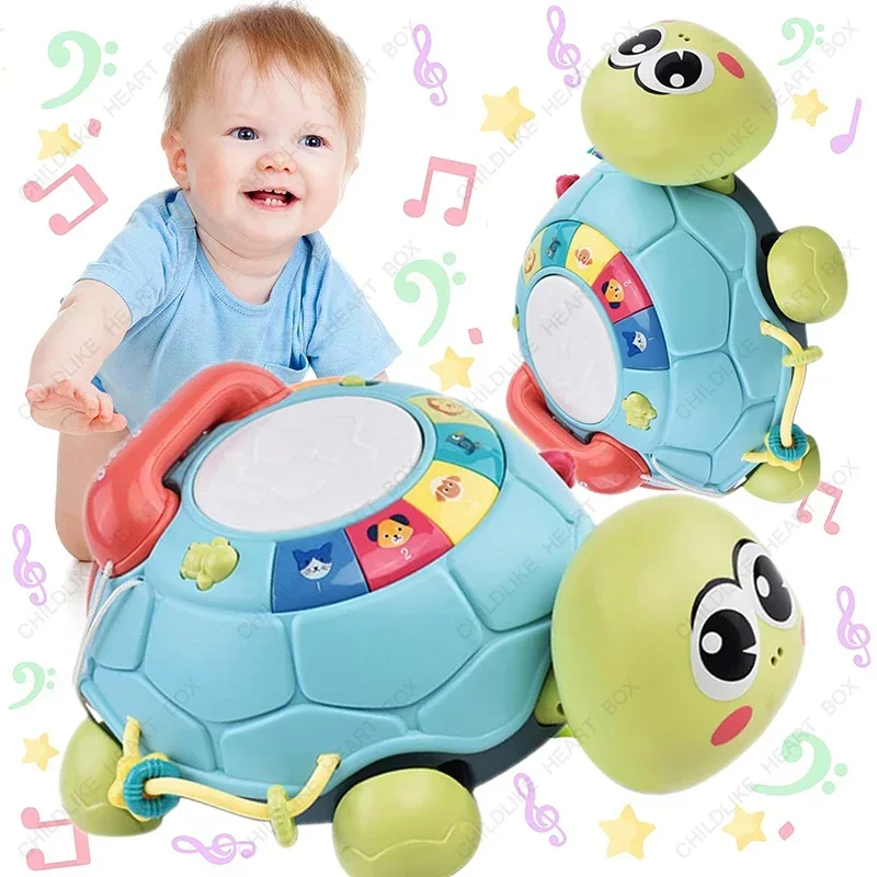 Baby-Musical-Turtle-Crawling-Toys-Light-Sound-Music-Toy-para-crian-a ...
