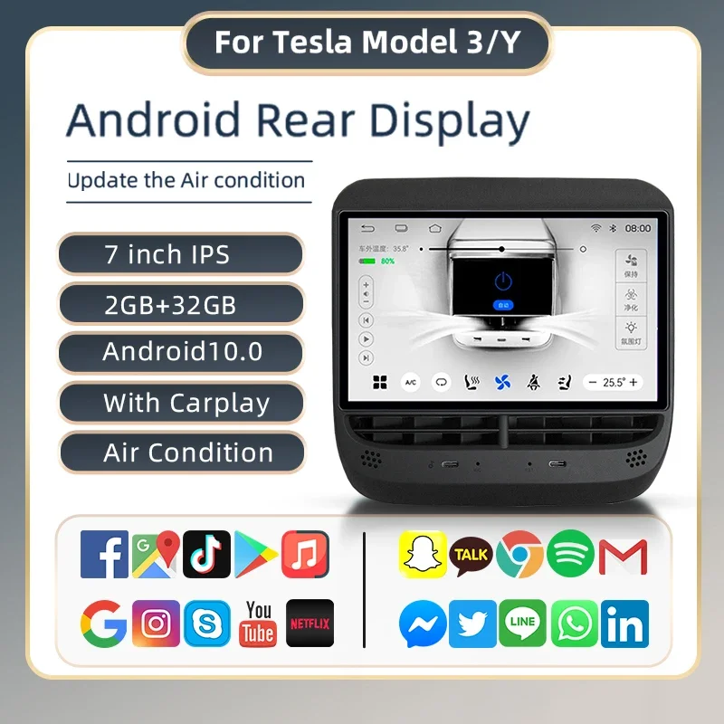 Multimedia-Player-for-Tesla-Rear-Screen-Display-Model-3-Model-Y-Android ...