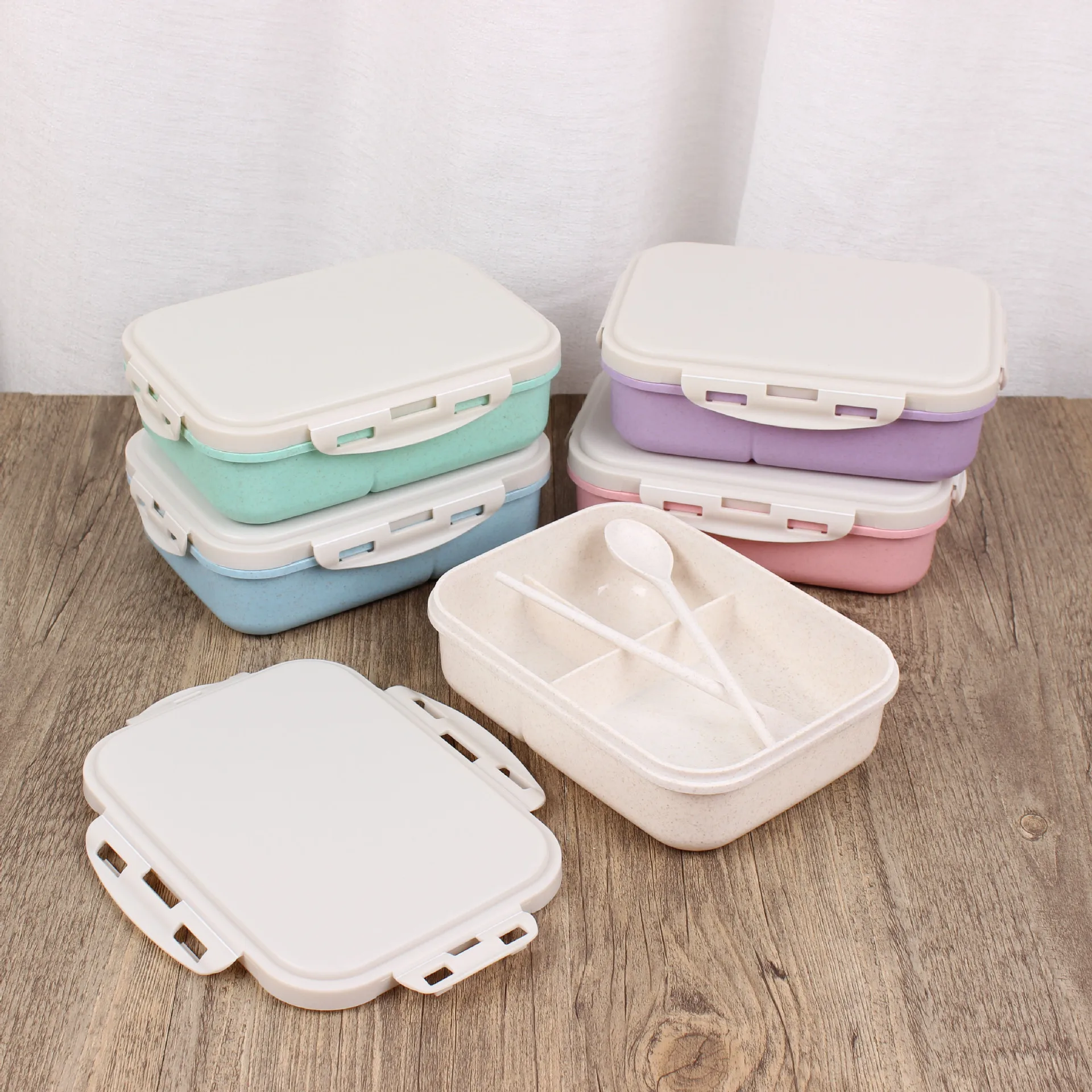 1PC-Insulated-Three-compartment-Lunch-Box-Simple-Bento-Box-Outdoor ...