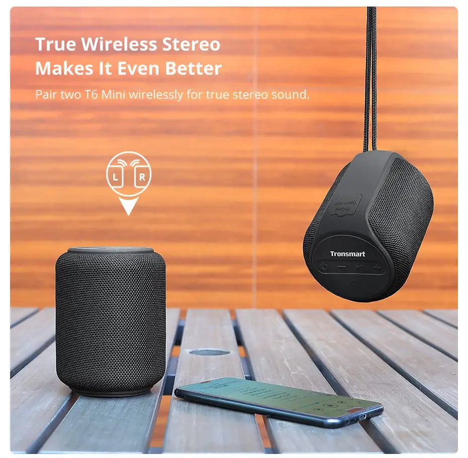 Parlante Bluetooth Tronsmart T6 mini - waterproof ipx6- 24hrs musica ...