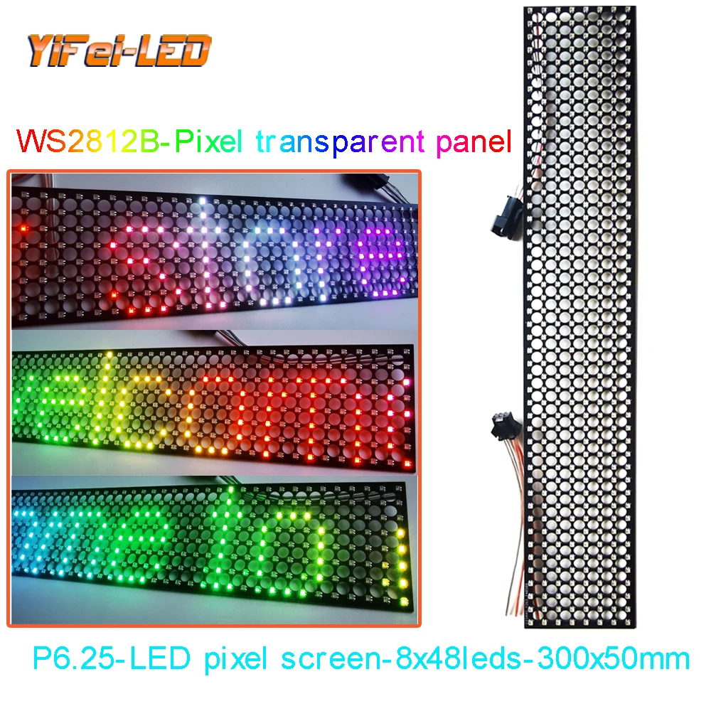 Ws2812b-tela-de-painel-transparente-led-colorida-rgb-cor-256-matriz-de ...