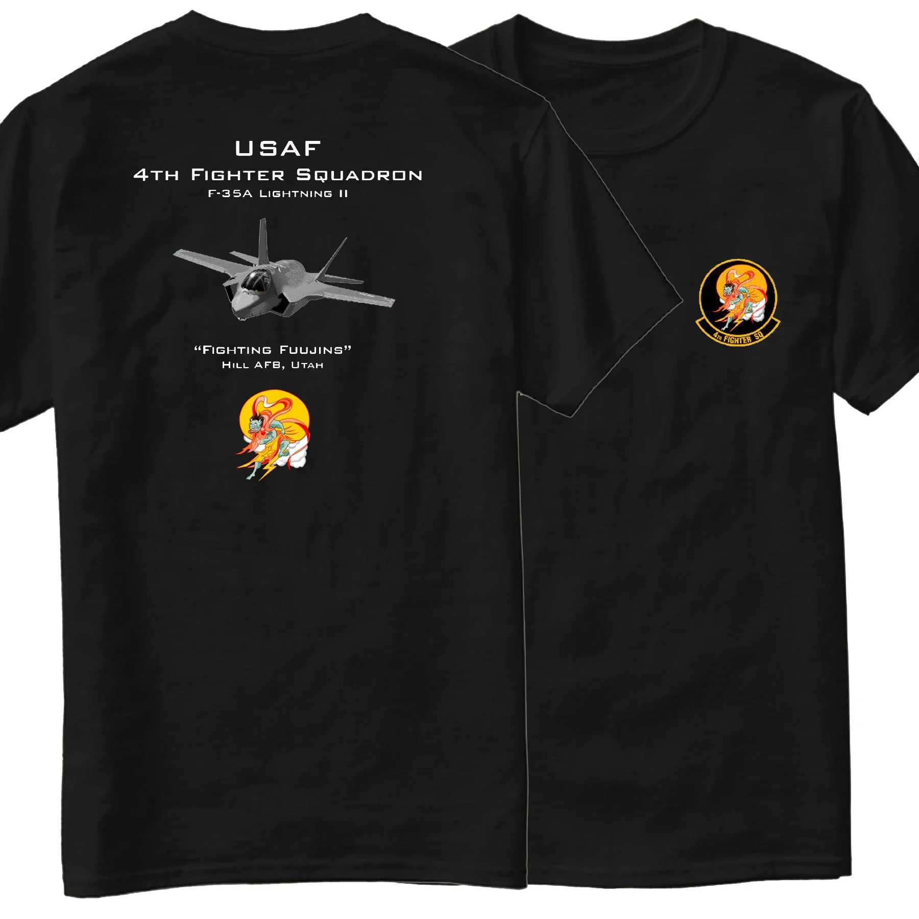 USAF 4th "Fighting Fuujins" Squadron F-35 Fighter T-Shirt 100% Cotton O ...