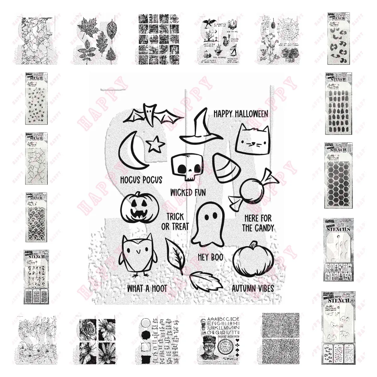 Halloween-Clear-Stamps-Sketchbook-Obscure-Leaves-Frights-DIY-Scrapbook ...