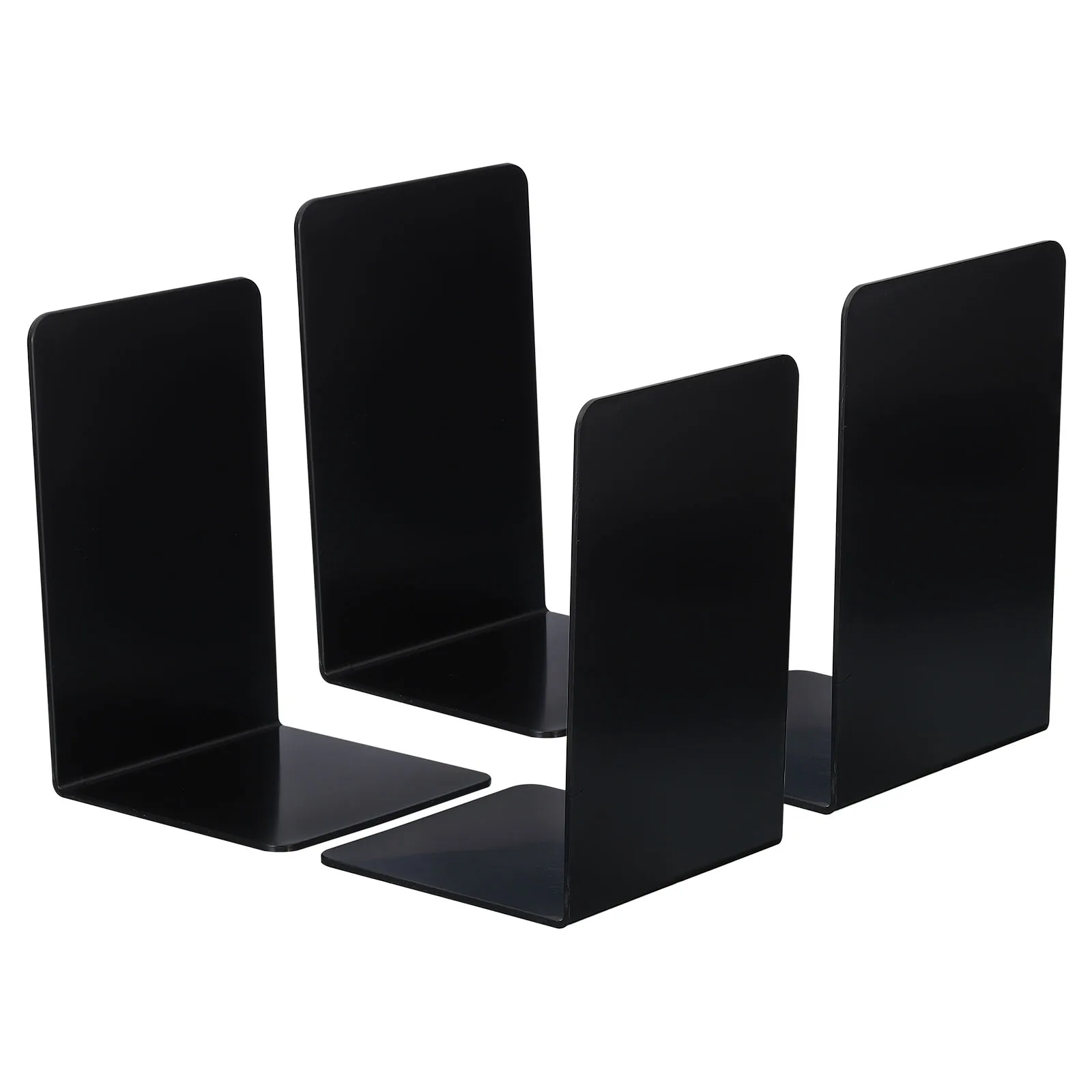 4Pc-Acrylic-Bookends-Stand-Bookshelf-L-shaped-Desk-Organizer-Desktop ...