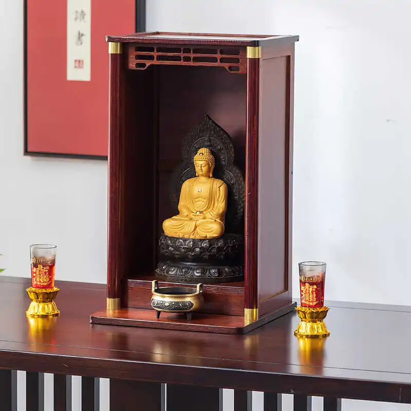 Zen Buddhist Altar Cabinet MultiFunctional WallMounted Shrine Shelf for ...