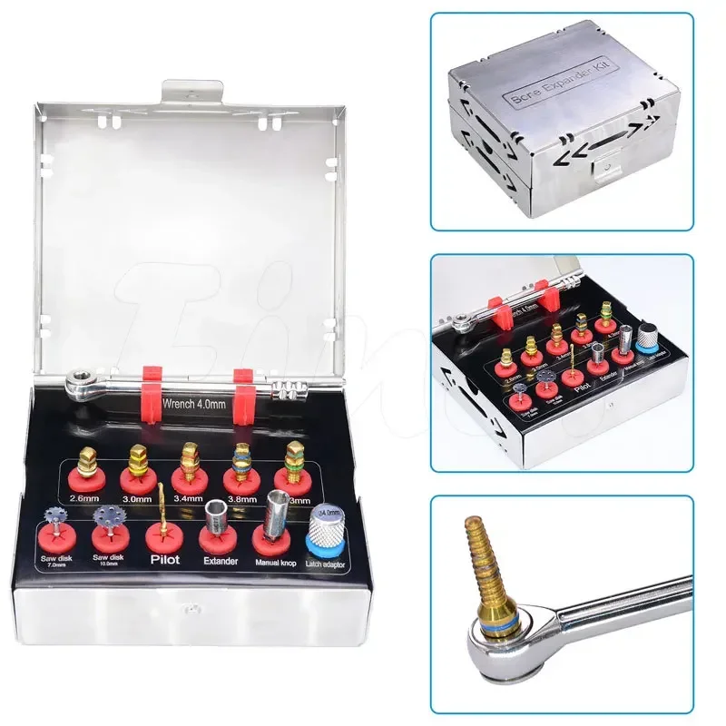 Dental Bone Expander Kit with Bone Saw Disk Cutter Latch Adapter Pilot ...