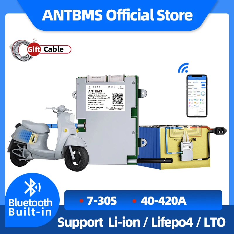 smart bms 7S 8S 16S 20S 22S 24S 26S 28S 30S Li-ion LiFePo4 LTO ant bms ...