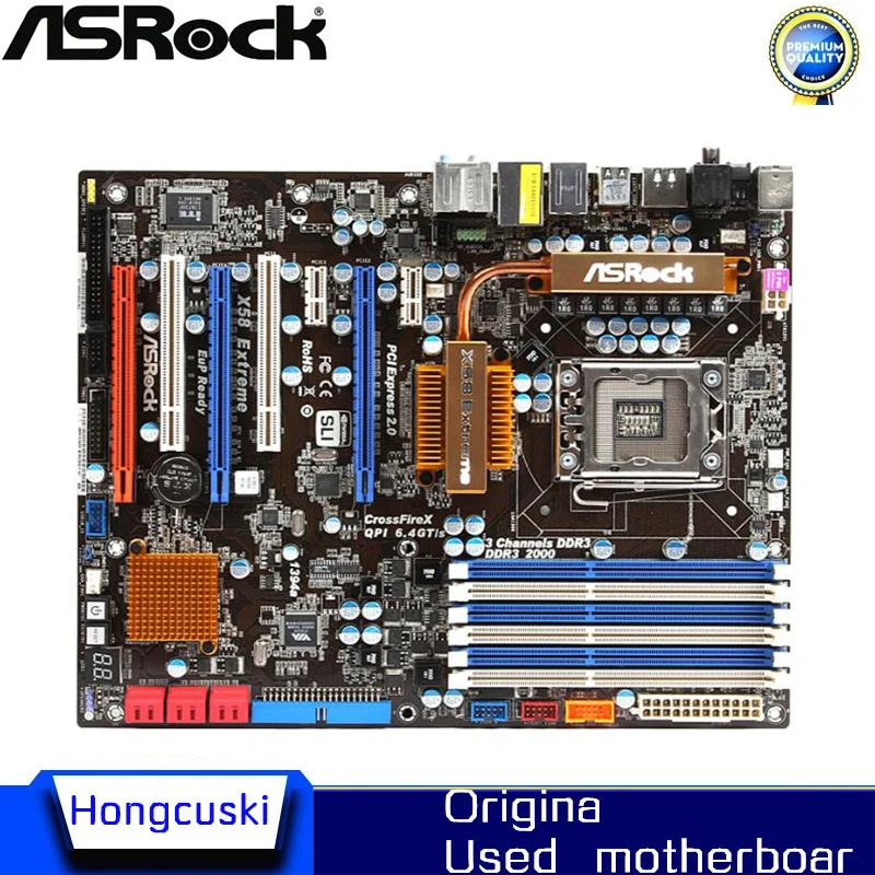 Lga 1366 para intel placa mãe para asrock x58 extremo ddr3 24gb sata ii ...