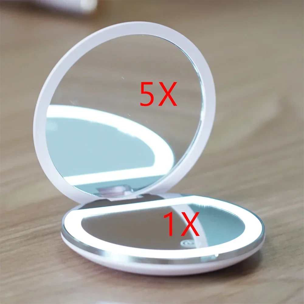 Handheld-Pocket-Portable-Makeup-Mirror-with-LED-and-Dual-Sided-Mirror ...