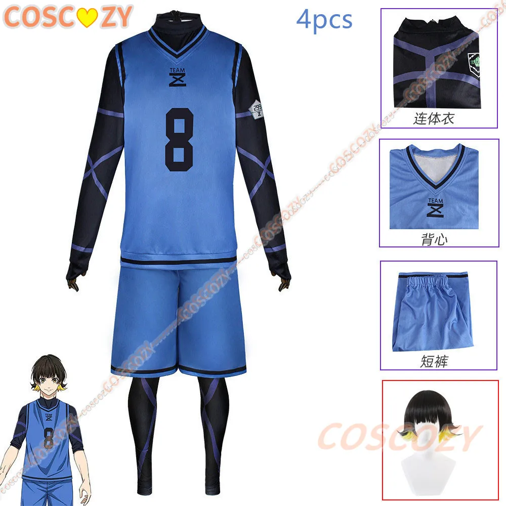 Disfraz de Cosplay de Anime Blue Lock Bachira Meguru, camiseta de ...