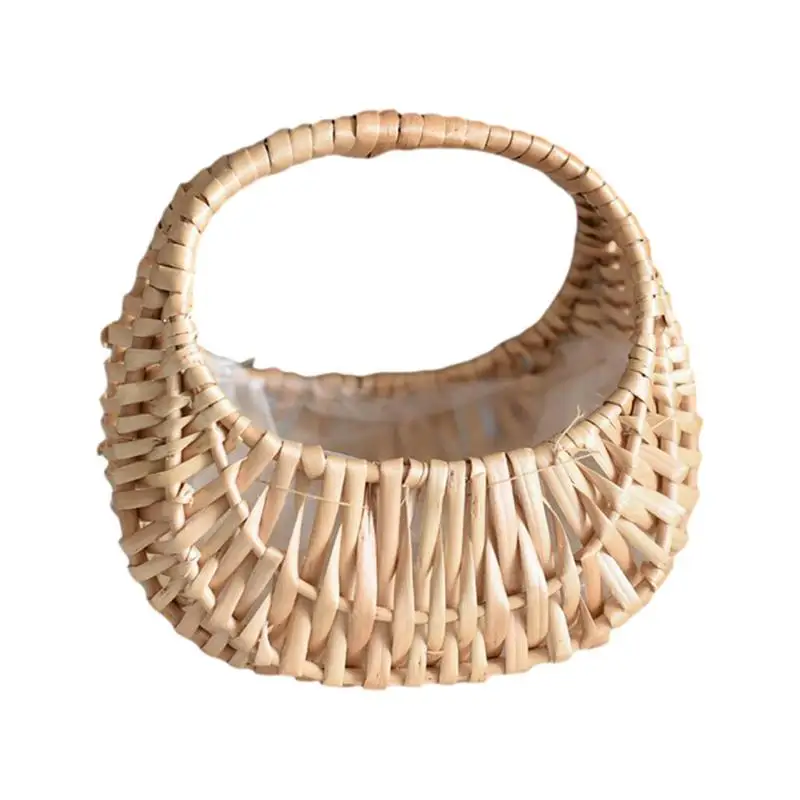 Flower-Arrangement-Basket-Half-Moon-Wicker-Basket-Woven-Basket-With ...