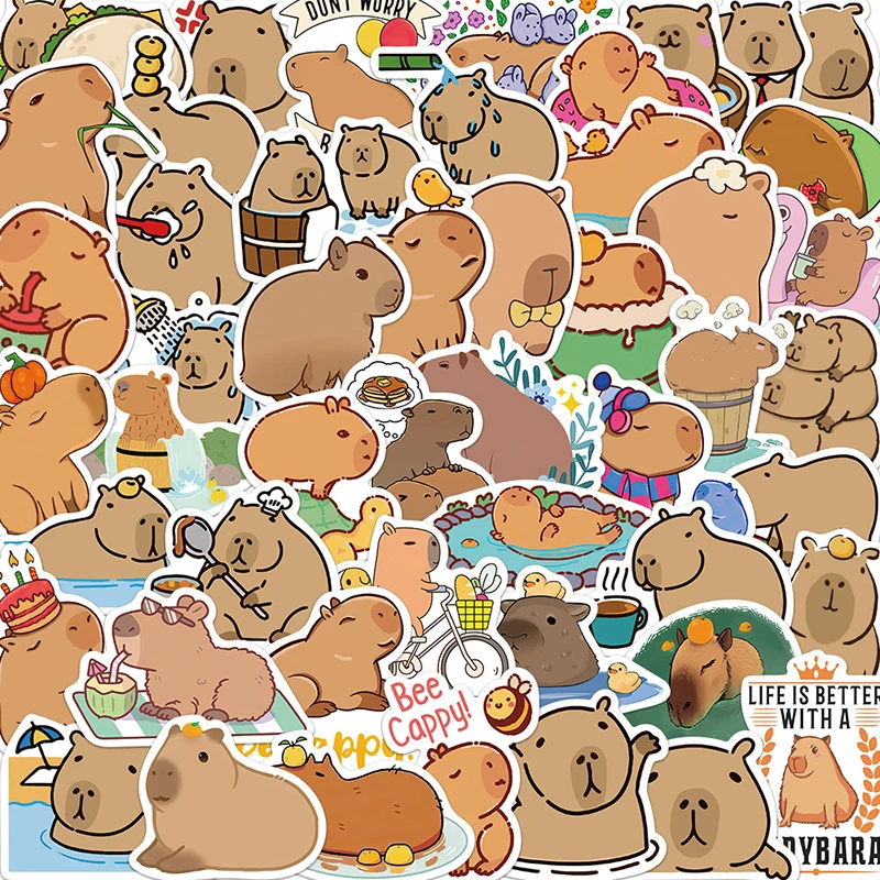 10/30/50 sztuk Cute Cartoon Capybara pcv Graffiti naklejki przyklejony ...