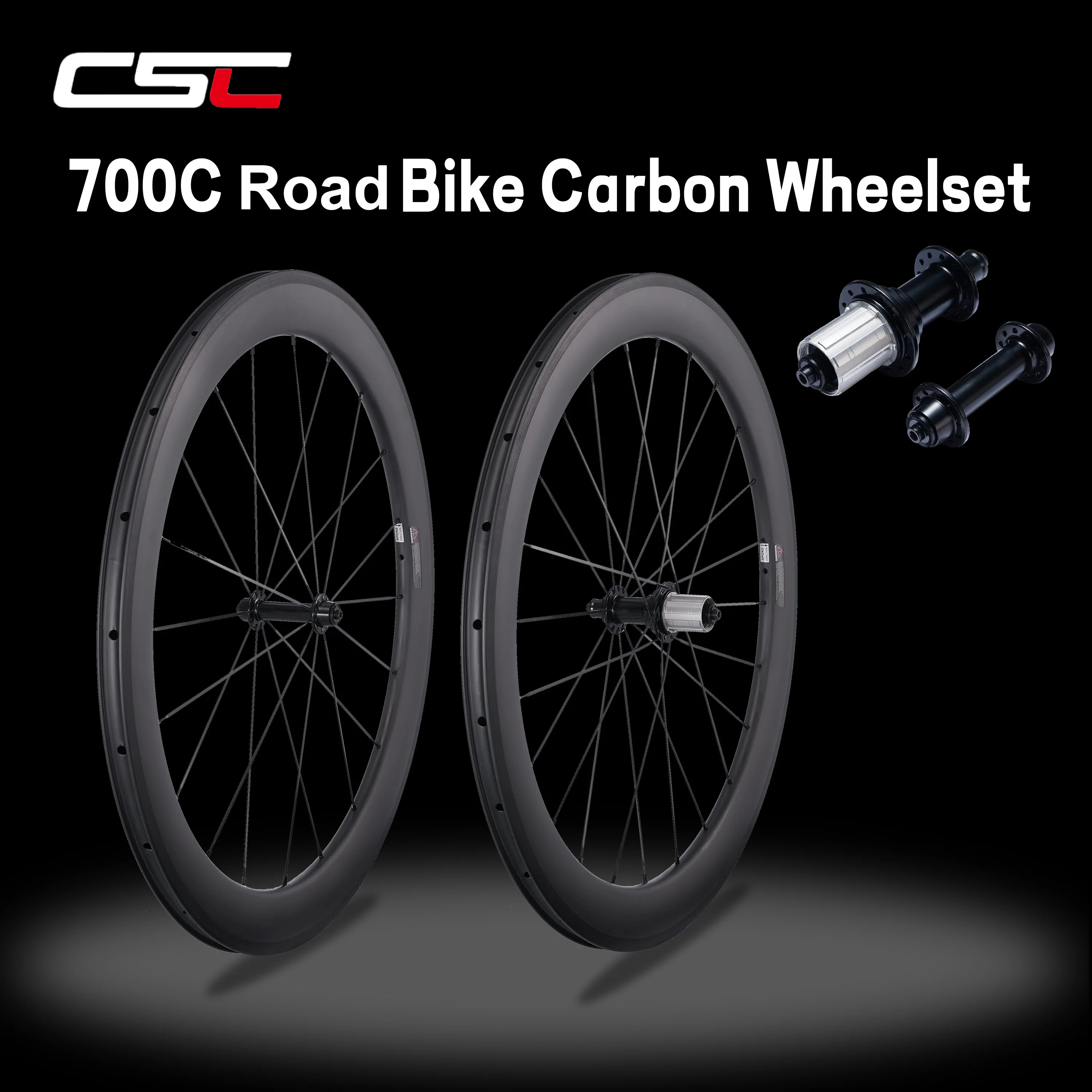 CSC Ultra Light Carbon Road Wheels Rim Brake 700C 25mm width 38mm ...