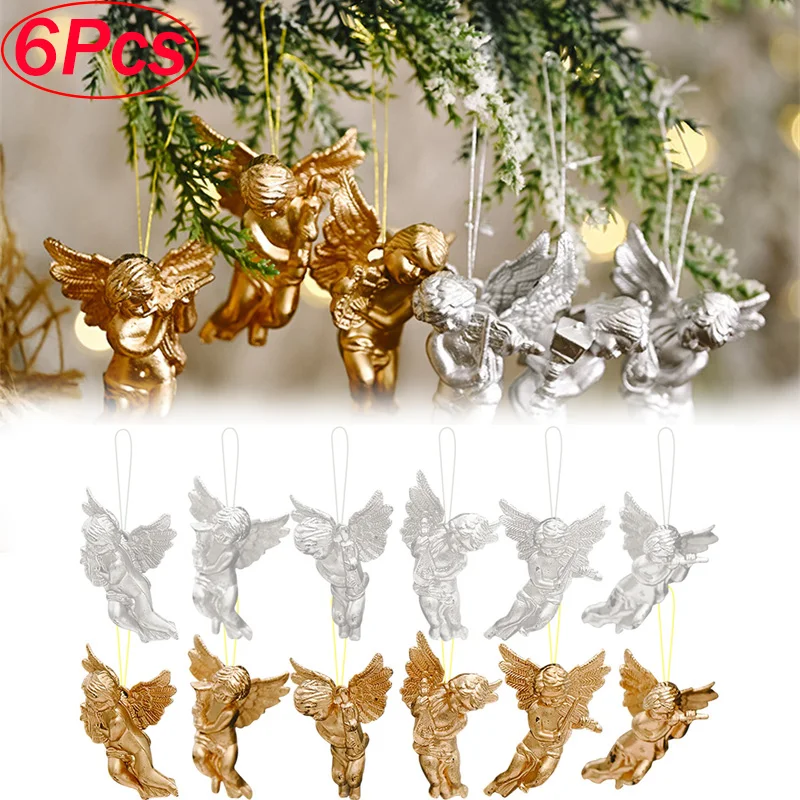 6Pcs-Set-Angel-Christmas-Ornaments-Miniature-Angels-Figurine-Xmas-Tree ...