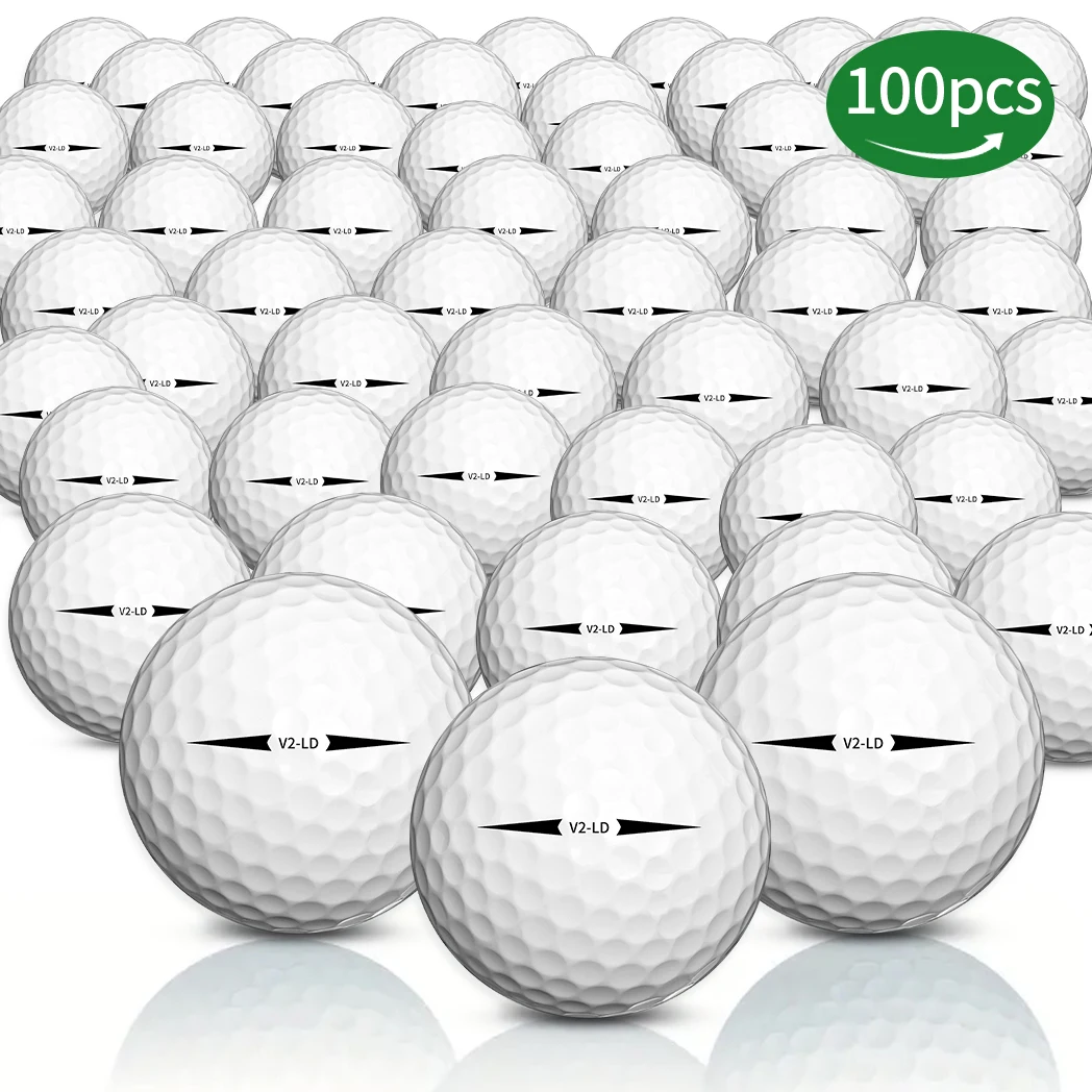 100-Pack Golf Distance Balls - Dual-Layer, High Elasticity, Durable for ...