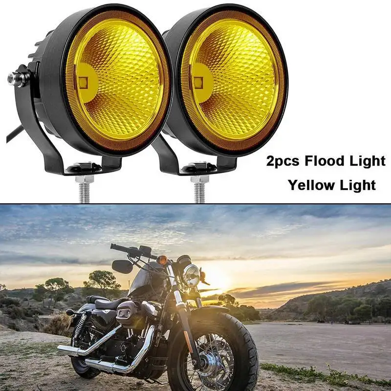 Motorcycle Auxiliary Lamp LED Fog Lights Spotlight Driving Lamps Flood ...
