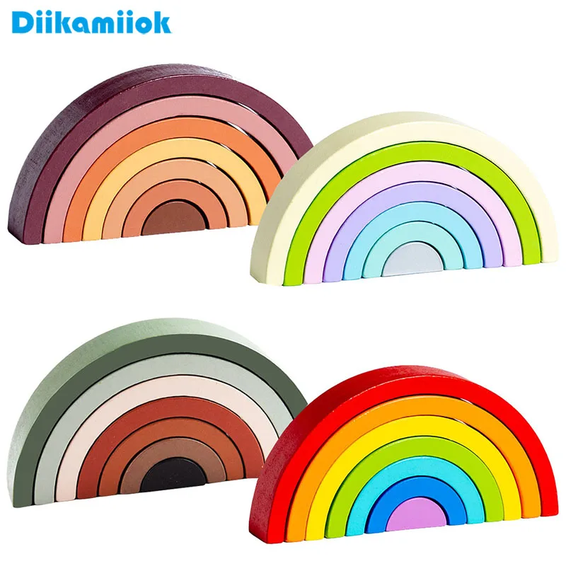 Hot-Arch-Bridge-Rainbow-Building-Blocks-Kids-Montessori-Educational ...