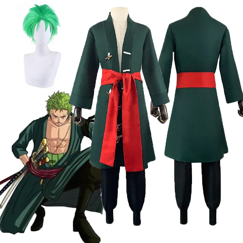 Roronoas-Cosplay-Costume-Anime-Kimono-Robe-Zoro-Cloak-Uniform-Halloween ...
