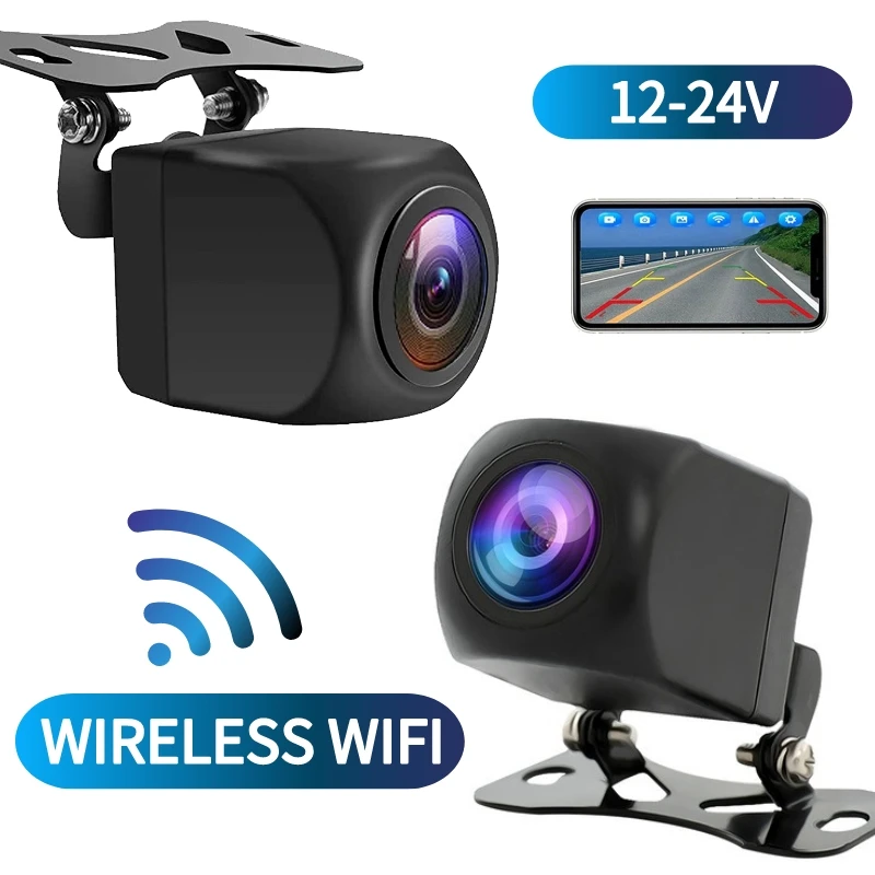12-24V-Hd-Fisheye-Lens-Front-Rear-View-Wifi-Car-Camera-Wireless ...