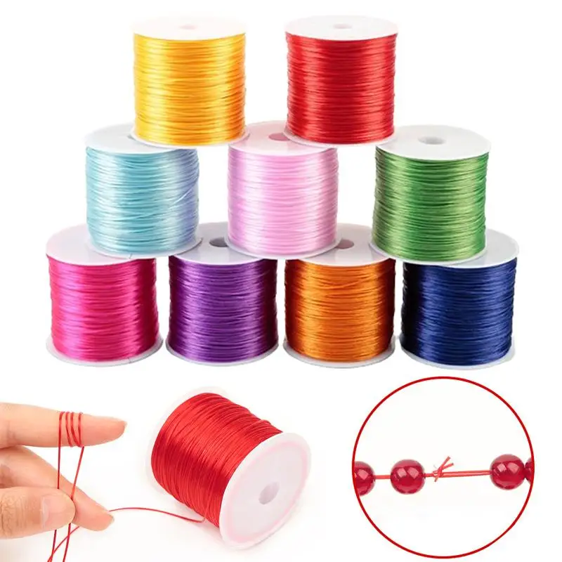 40M-0-8mm-Flat-Elastic-Thread-Colour-Beading-Rope-Elastic-Cord-Findings ...