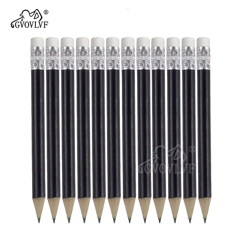 12Pcs-Mini-Pencils-with-Eraser-Golf-Pencils-HB-Half-Pencils-3-9-Inch ...