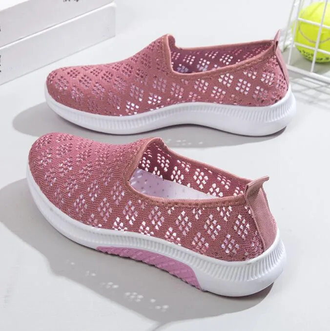 New Summer Fashion Women Shoes Mesh Sports Shoes Breathable Flats Soft ...