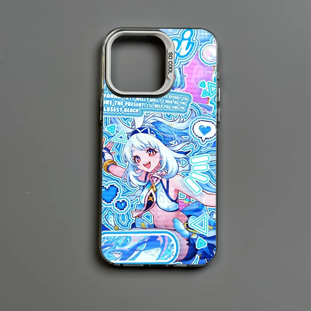 G-Genshin Impact Mualani Phone Case IMD Color Silver Shell For IPhone ...